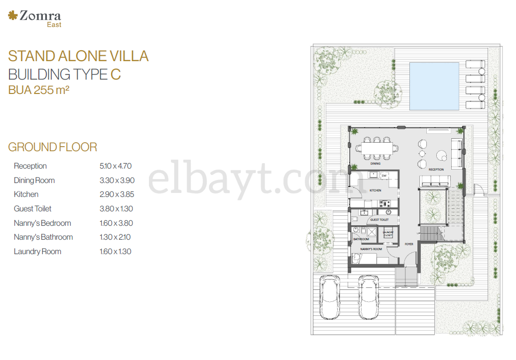 3 Bedrooms villa in Zomra East size 255 sqm